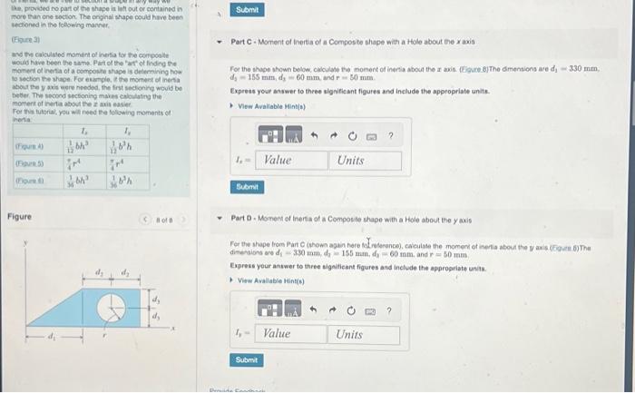 Solved Moments of Inertia for Composite Areas I=I+Ad2 where | Chegg.com
