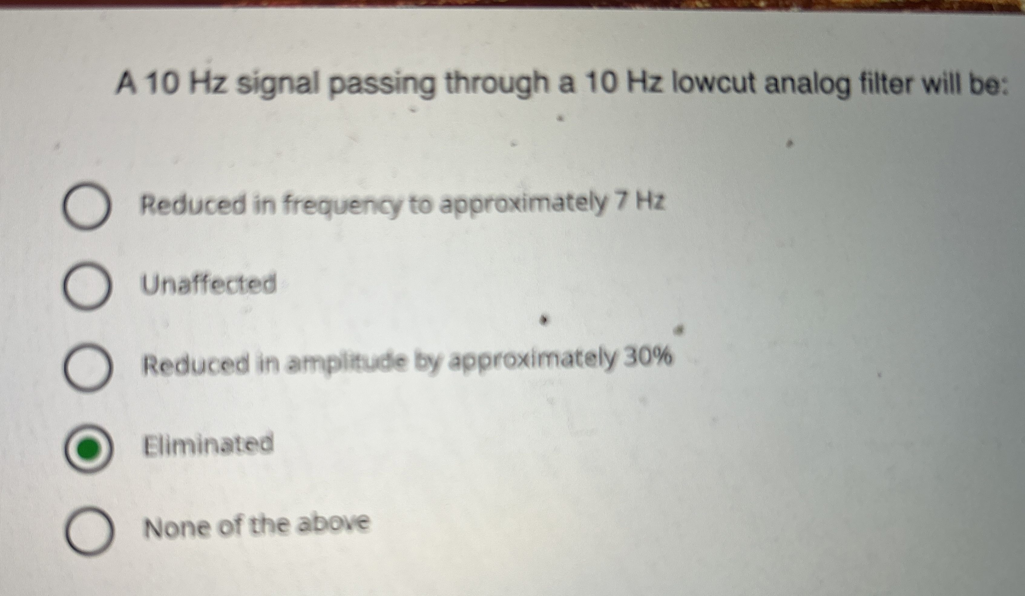 Solved An EP recording system should allow averaging of:No | Chegg.com