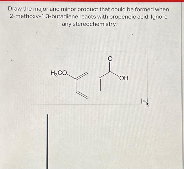 Solved Draw the major and minor product that could be formed | Chegg.com