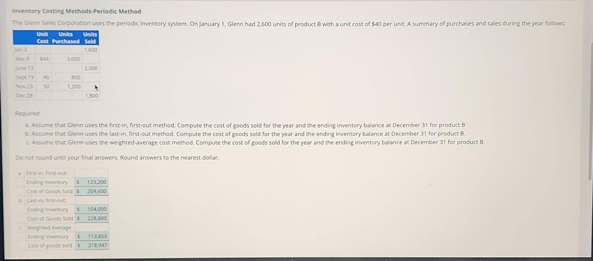 Solved Inventory Costing Methods-Periodic Method Reguired a. | Chegg.com