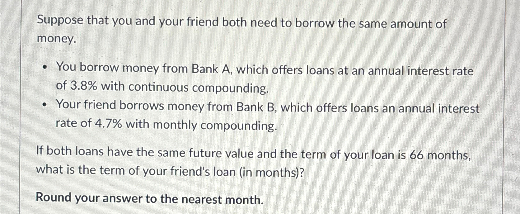 Solved Suppose that you and your friend both need to borrow | Chegg.com