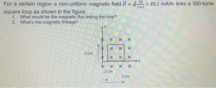 Solved For a certain region a non-uniform magnetic field | Chegg.com
