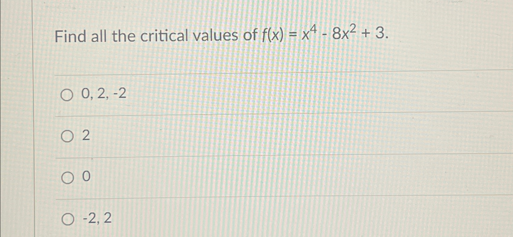 Solved Find all the critical values of | Chegg.com