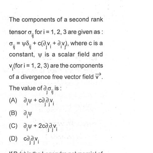 Solved The components of a second rank tensor σij for | Chegg.com