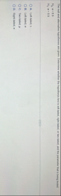 Solved The null and alternative hypotheses are given. | Chegg.com