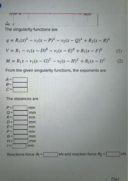 Solved The singularity functions are | Chegg.com