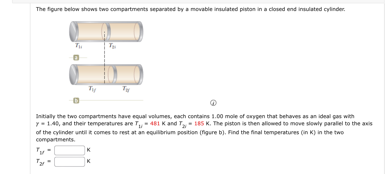 Solved The figure below shows two compartments separated by | Chegg.com