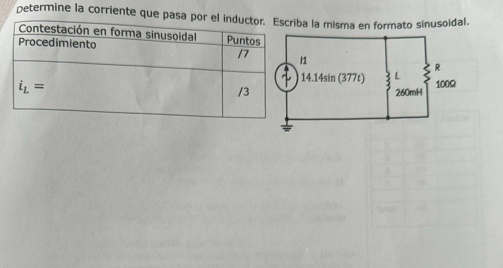 Solved Determine la corriente que pasa por el inductor. | Chegg.com