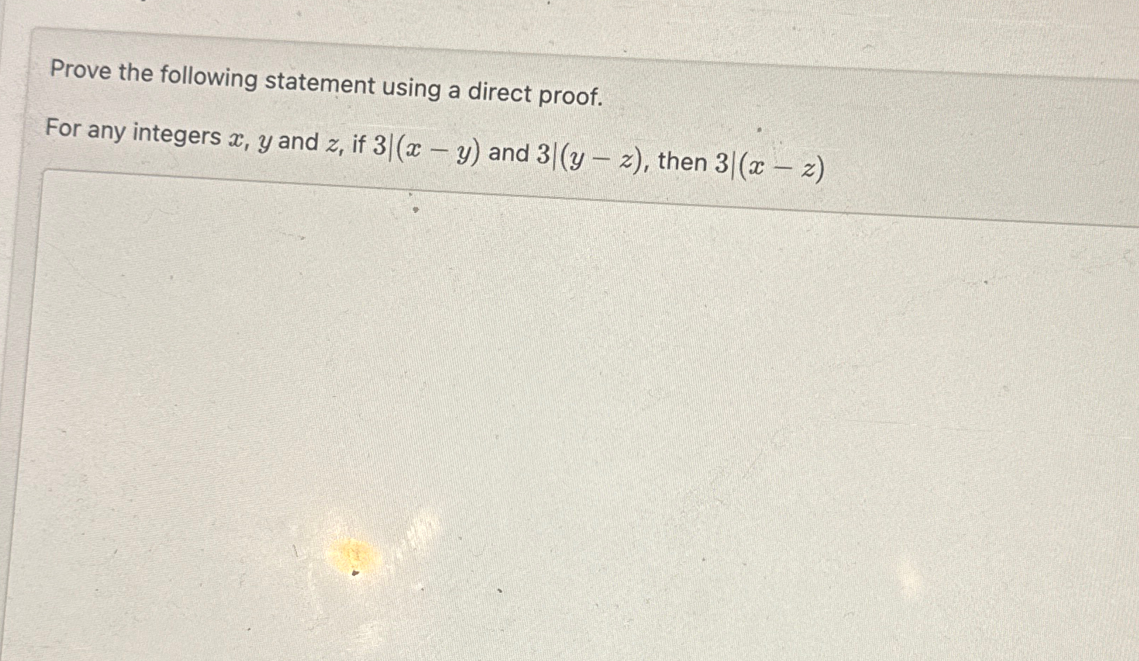 Solved Prove the following statement using a direct | Chegg.com