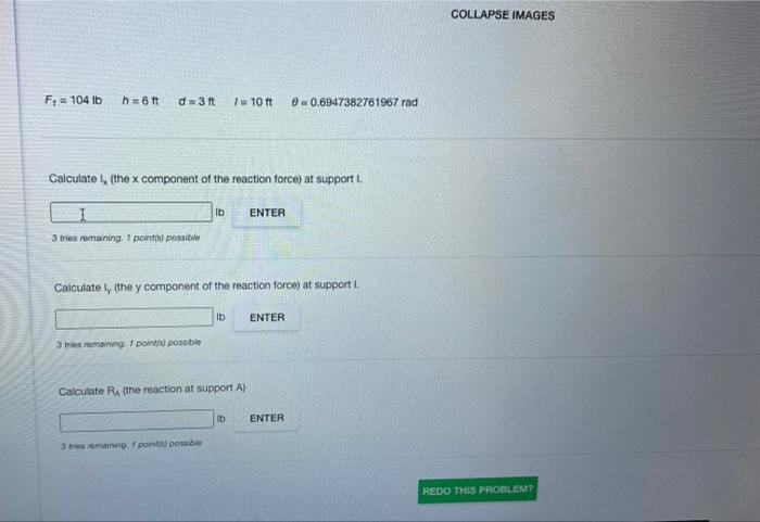 Solved The truss shown carries two vertical loads Fflb at B | Chegg.com