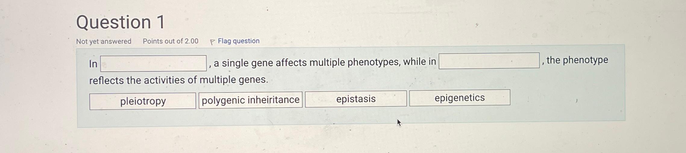 Solved Question 1a single gene affects multiple phenotypes, | Chegg.com