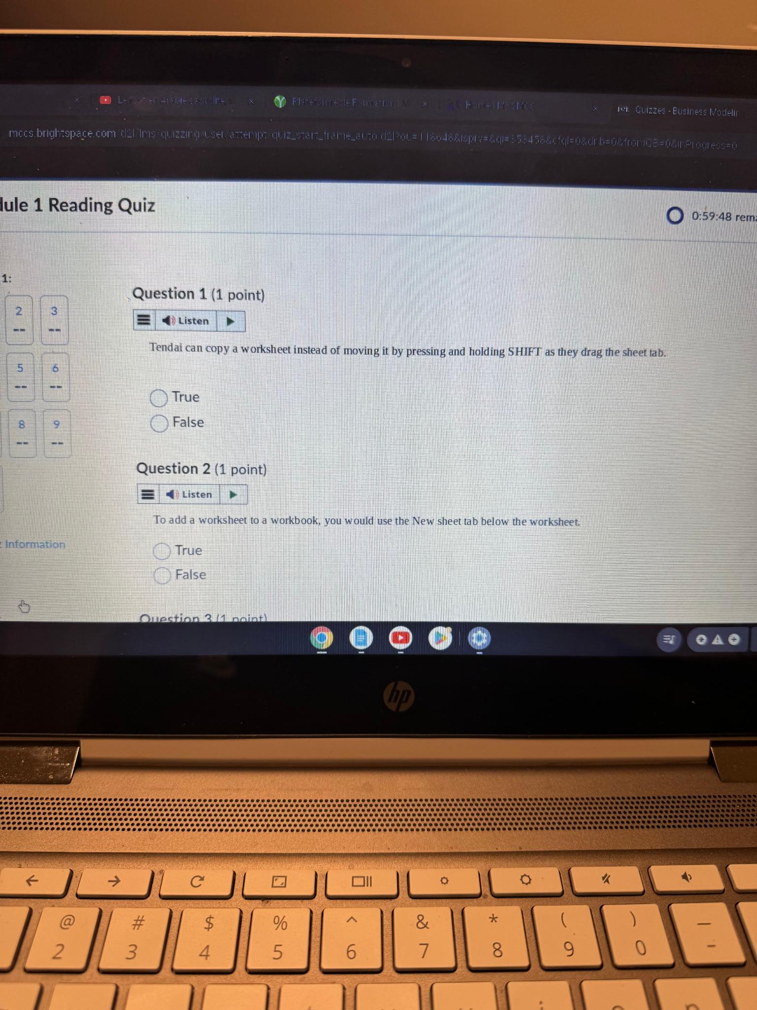 Solved lule 1 ﻿Reading Quiz0:59:48remmocs brigh-space con | Chegg.com