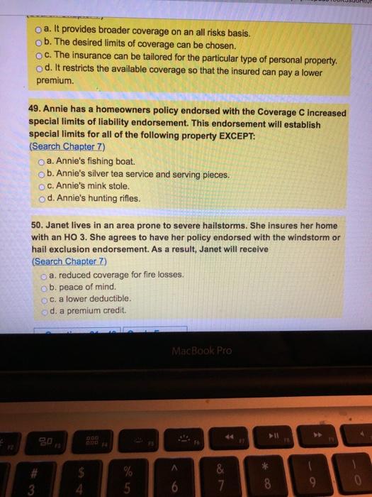 Solved a. It provides broader coverage on an all risks | Chegg.com
