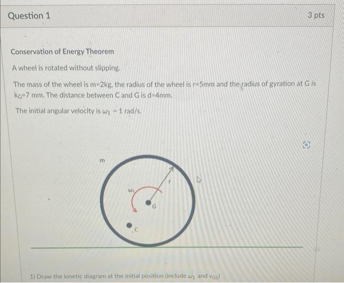 Solved Conservation of Energy Theorem A wheel is rotated | Chegg.com