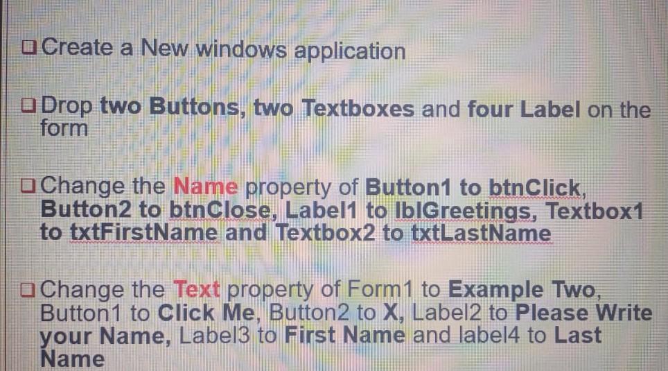 Solved A Create A New Windows Application Drop Two Buttons 5796