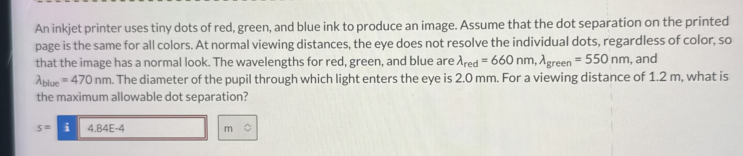 Solved An inkjet printer uses tiny dots of red, green, and | Chegg.com
