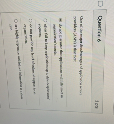 Question 61 ﻿ptsOne of the major disadvantages of | Chegg.com