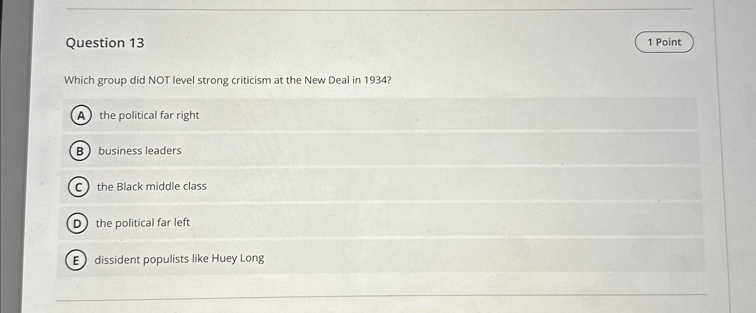 Solved Question 131 ﻿PointWhich group did NOT level strong | Chegg.com