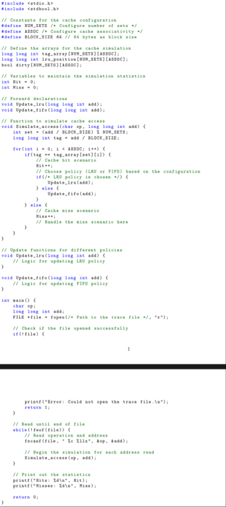 Solved In this project, you need to implement a simple cache | Chegg.com