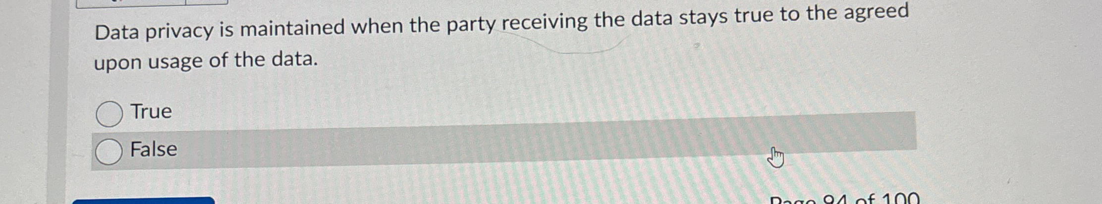 Solved Data privacy is maintained when the party receiving | Chegg.com
