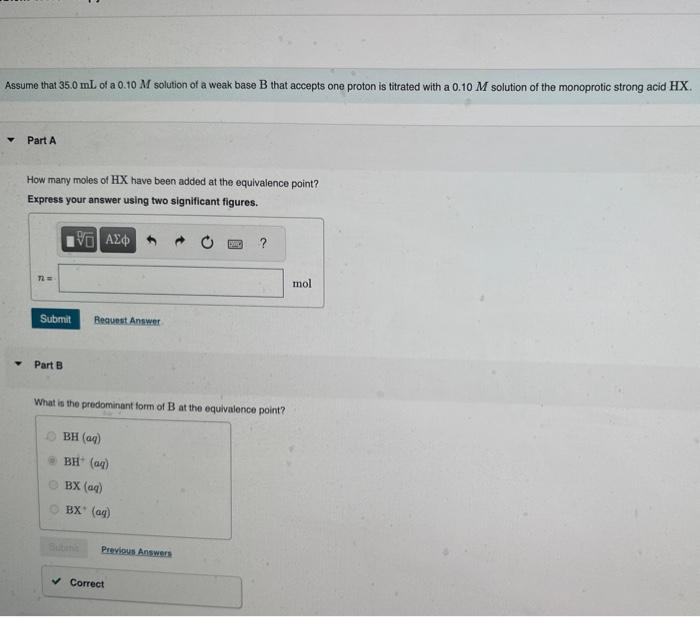 Solved Assume that 35.0 mL of a 0.10M solution of a weak | Chegg.com