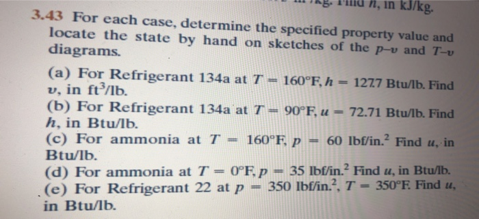 Solved m ag. lllid n, in kJ/kg. 3.43 For each case, | Chegg.com