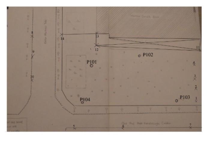 Solved 103 104 101 102 Course Traverse Side Measurement and | Chegg.com
