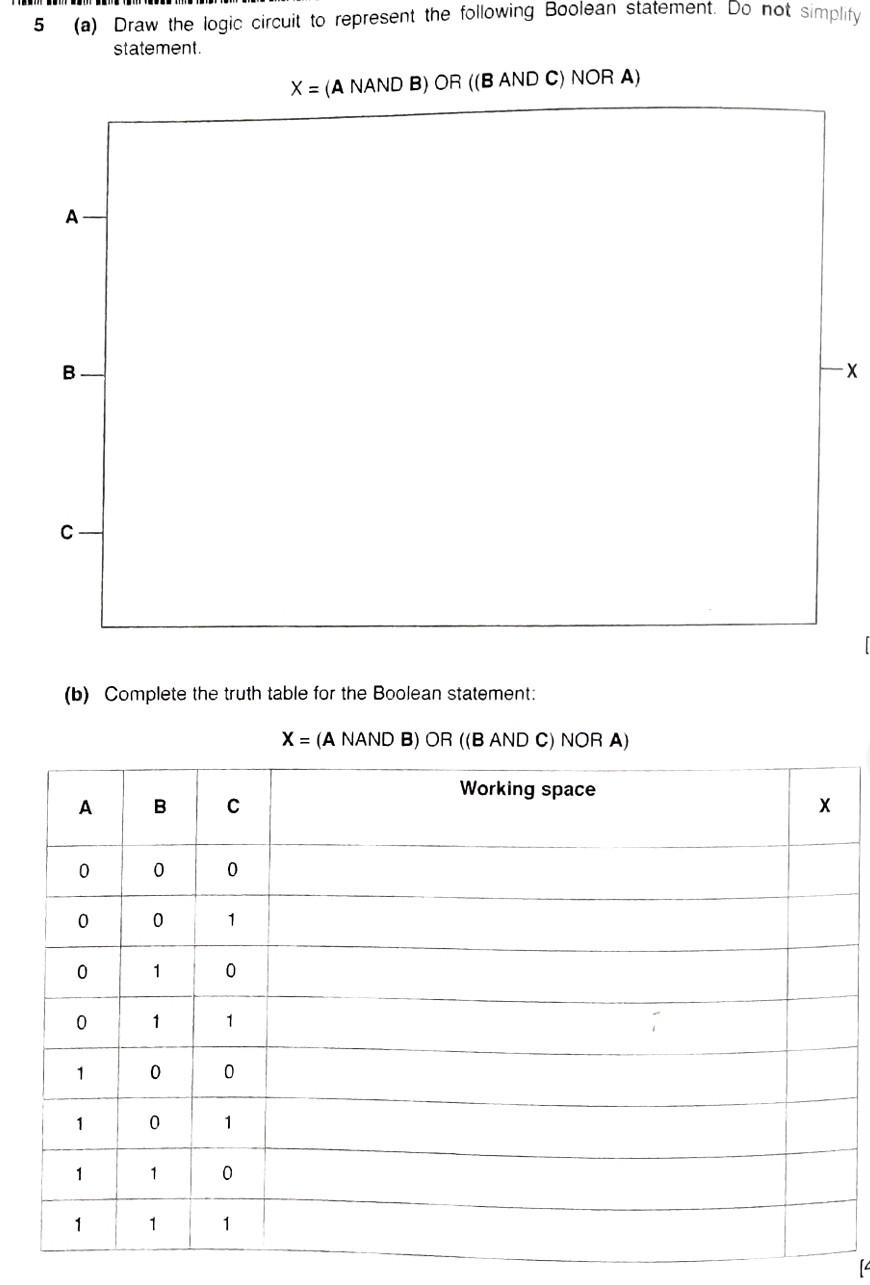 Solved 5 (a) Draw the logic circuit to represent the | Chegg.com