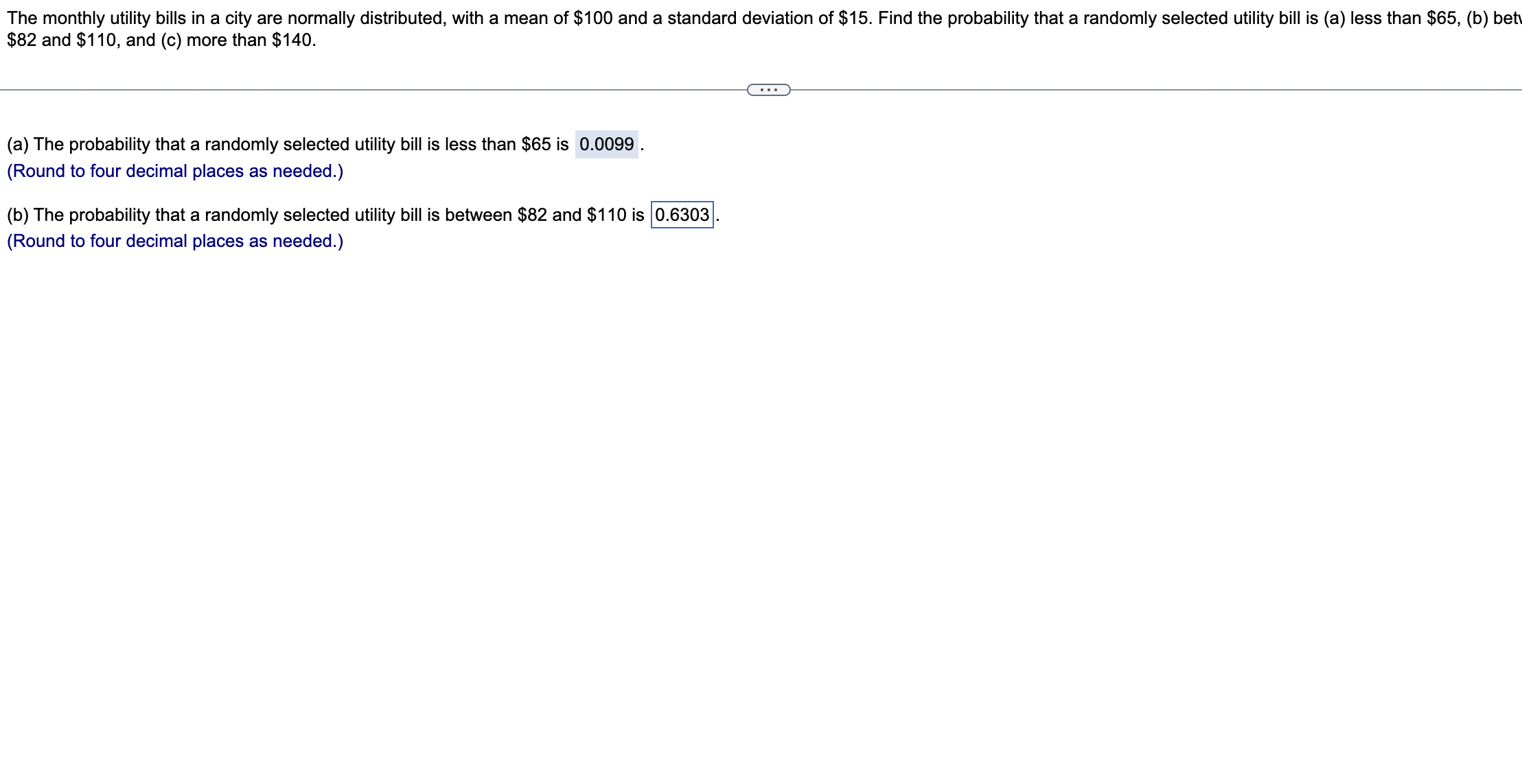 Solved The monthly utility bills in a city are normally | Chegg.com