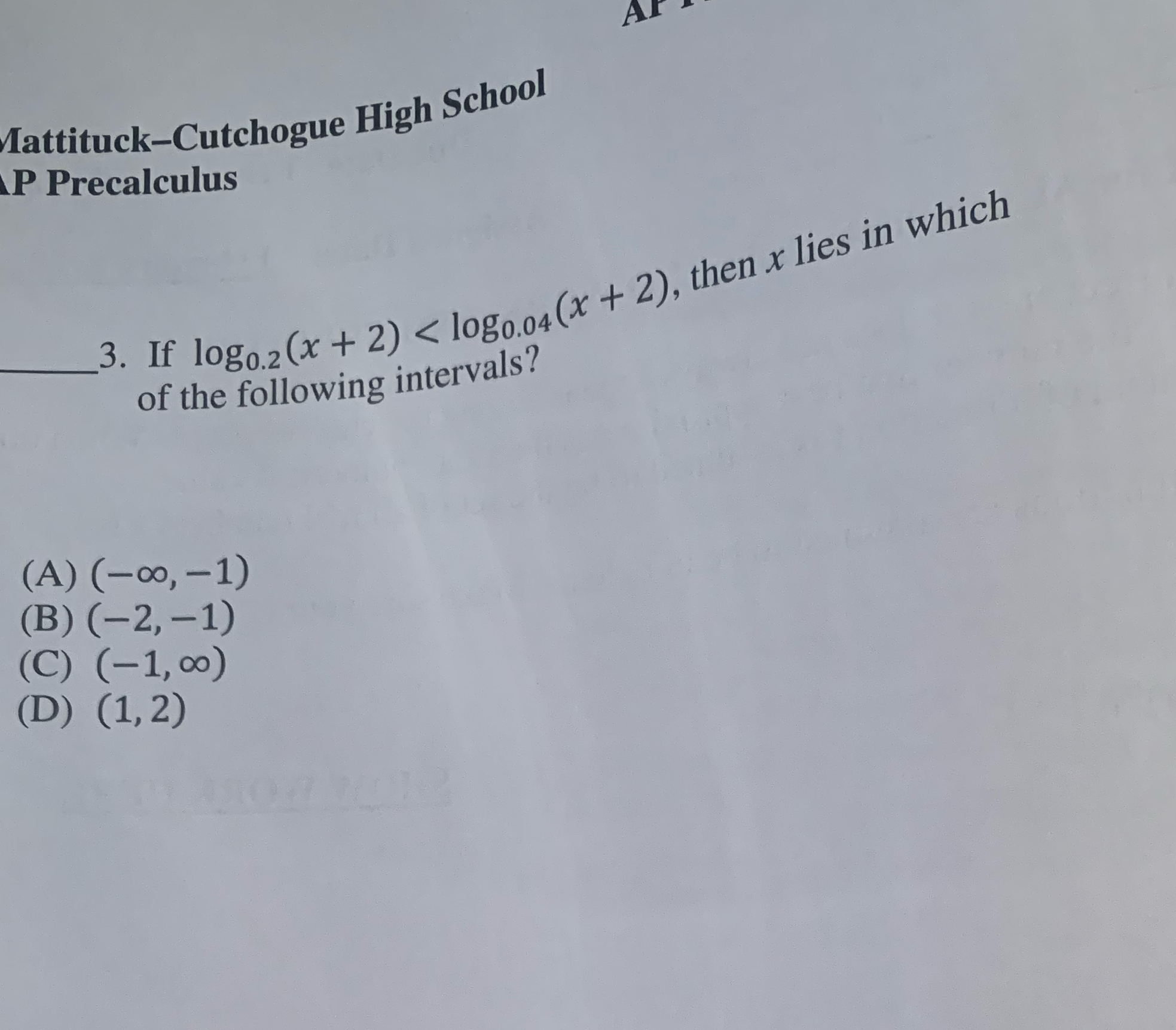 Solved Mattituck-Cutchogue High School P Precalculus3. ﻿If | Chegg.com