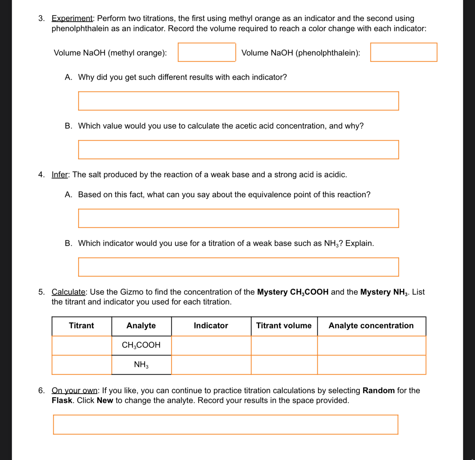 Experiment: Perform two titrations, the first using | Chegg.com