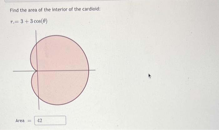 Solved Find the area of the interior of the cardioid: | Chegg.com