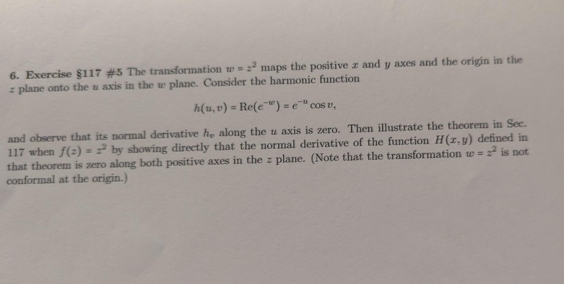 Solved 7. Exercise §117#6 Replace the function h(u,v) in | Chegg.com