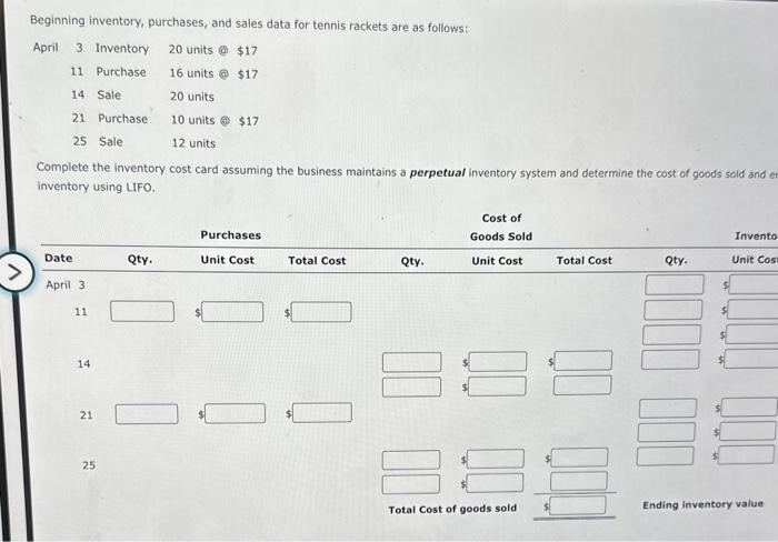 Solved Beginning inventory, purchases, and sales data for | Chegg.com