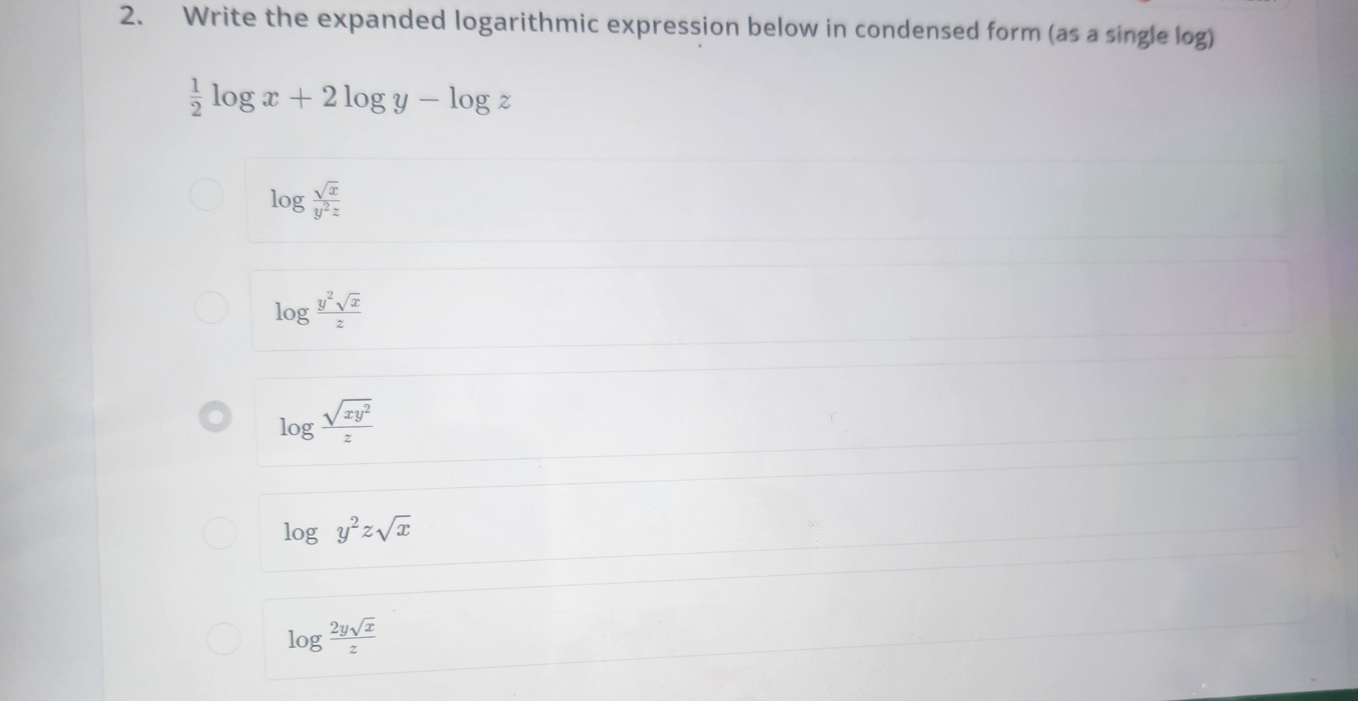 Solved Write the expanded logarithmic expression below in | Chegg.com