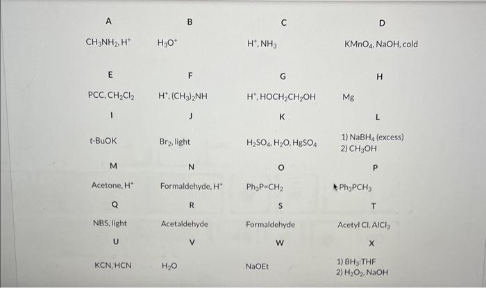 Solved Select The Reagents That Would Efficiently Convert