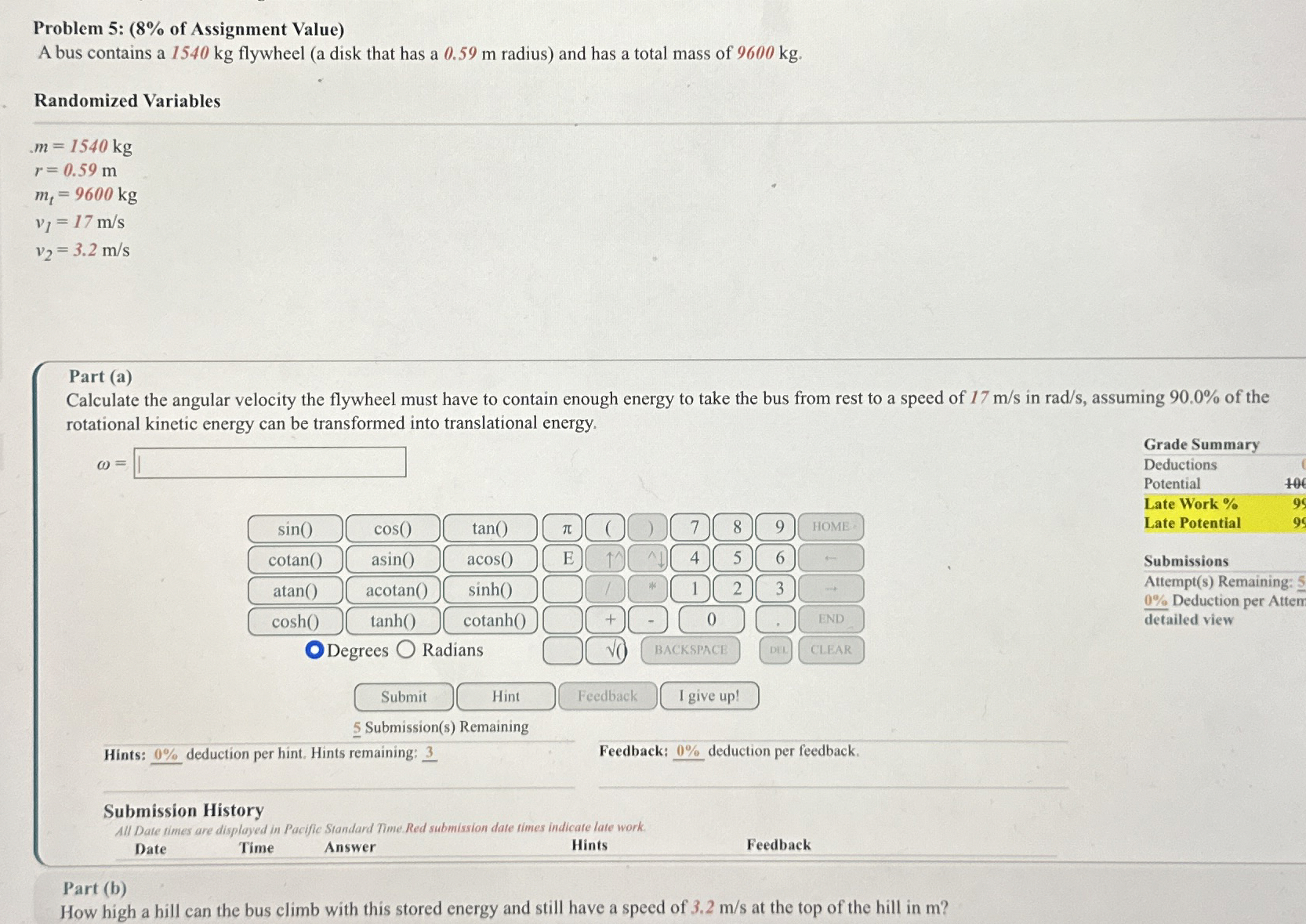 Solved Problem 5: (8% ﻿of Assignment Value)A bus contains a | Chegg.com