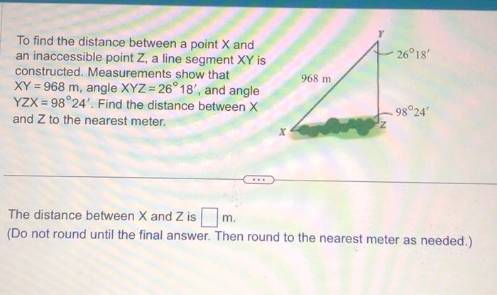 Solved To find the distance between a point X and an | Chegg.com