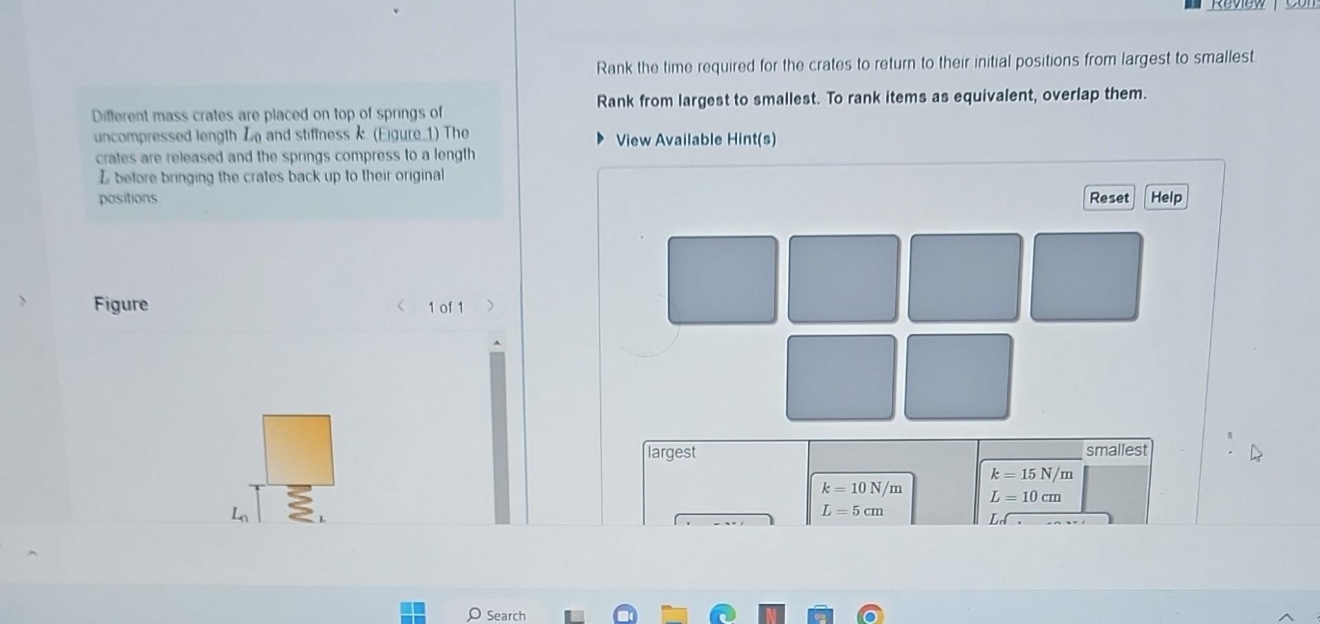 Solved I he correct ranking cannot be determined.Rank the | Chegg.com
