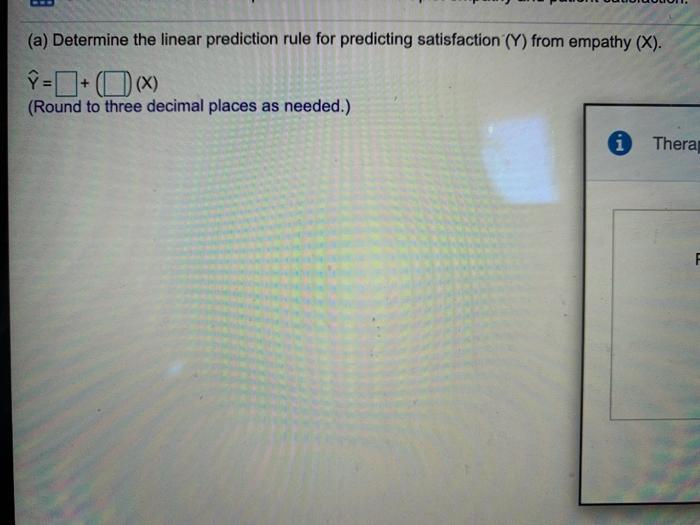 Solved (a) Determine the linear prediction rule for | Chegg.com