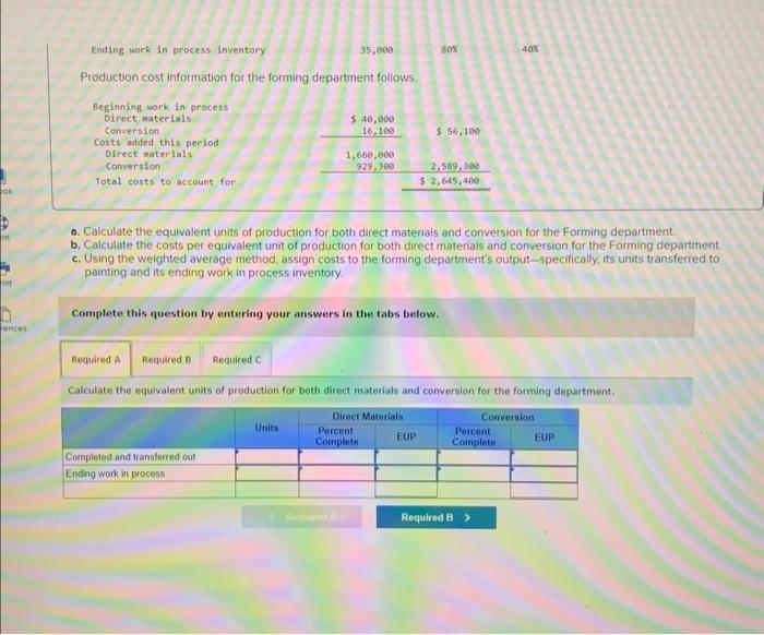 Solved o. Calculate the equivalent units of production for | Chegg.com