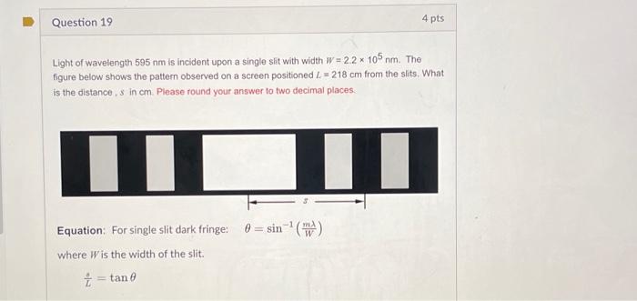 Solved Light of wavelength 595 nm is incident upon a single | Chegg.com