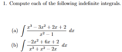 Solved by an EXPERT Compute each of the following indefinite | Chegg.com