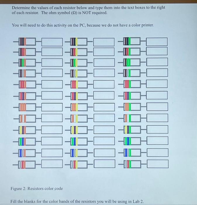 Solved Figure 1: Resistor color code NOTE: Some resistors | Chegg.com