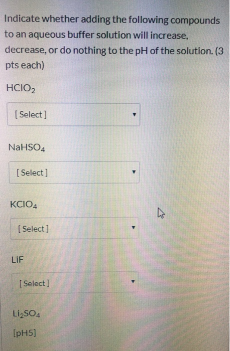 Solved Indicate whether adding the following compounds to an | Chegg.com