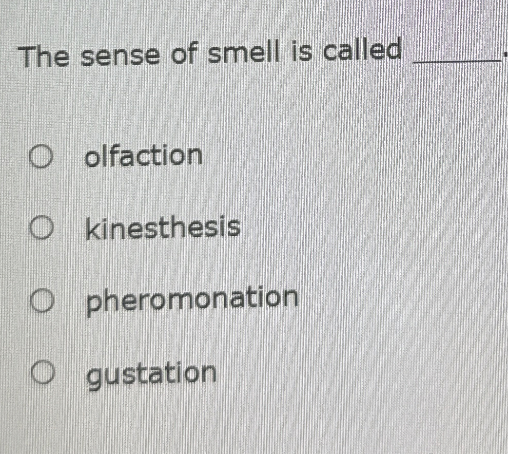 Solved The sense of smell is called | Chegg.com
