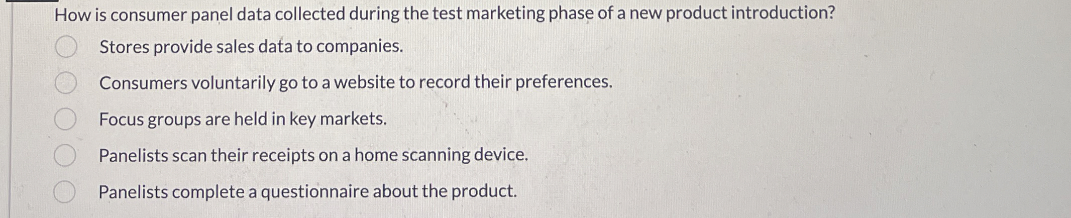Solved How is consumer panel data collected during the test | Chegg.com