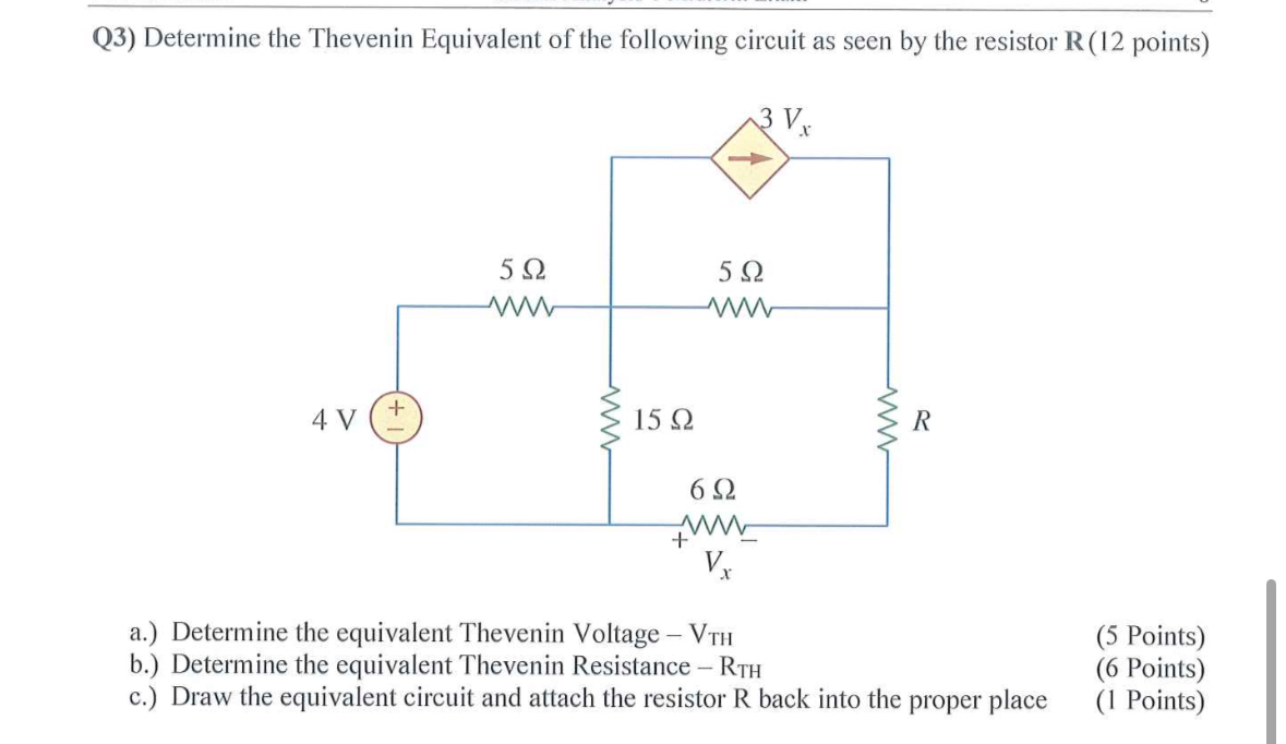 Solved Q3) ﻿Determine the Thevenin Equivalent of the | Chegg.com