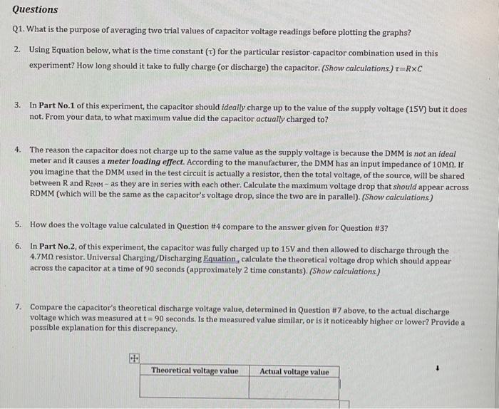 Solved T3.2Q1. What is the purpose of averaging two trial | Chegg.com
