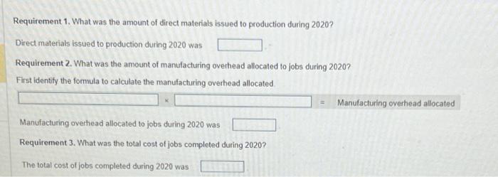 Solved Requirement 1. What was the amount of direct | Chegg.com